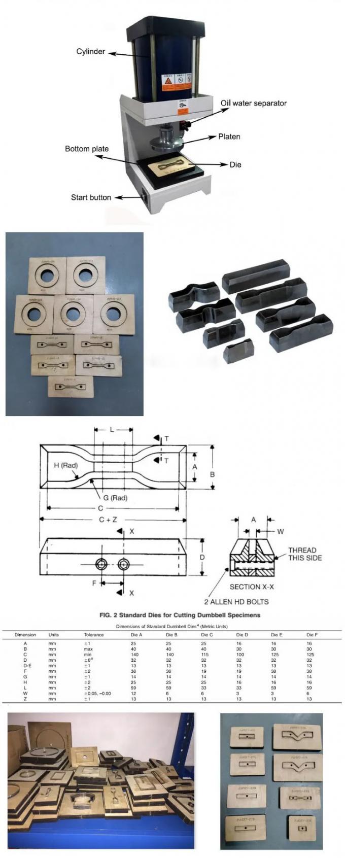 Pneumatic Sample Cutting Machine Rubber Plastic Dumbbell Press Slicer ...